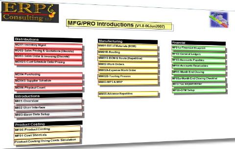 Customized MFG/PRO Training Template - ERP Consulting LLP